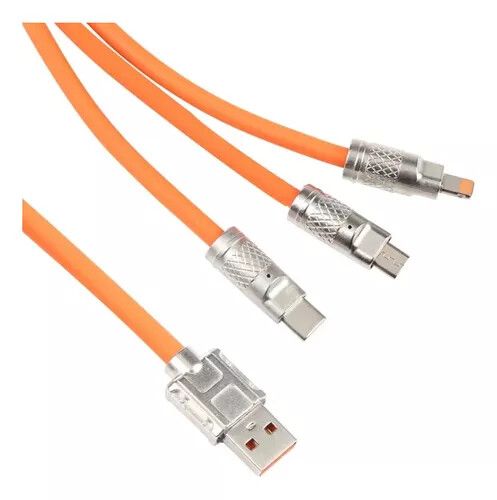 CABLE 3 EN 1 USB A MICRO USB – TIPO C – LIGHTNING 120W 6A REFORZADO (5452) – MTP Patagonico