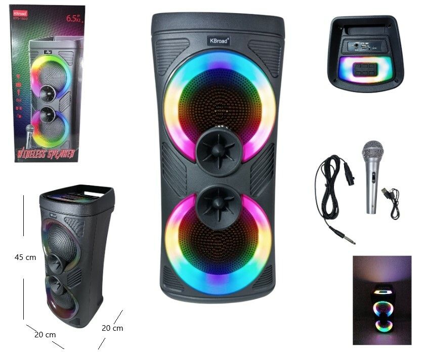 PARLANTE BT 6.5PLG X2 RGB 15W X2 46CM (KTS-1860) – MTP Patagonico